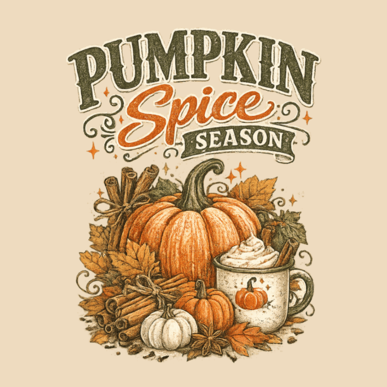 Vintage Fall Pumpkin PNG Bundle | Temblee